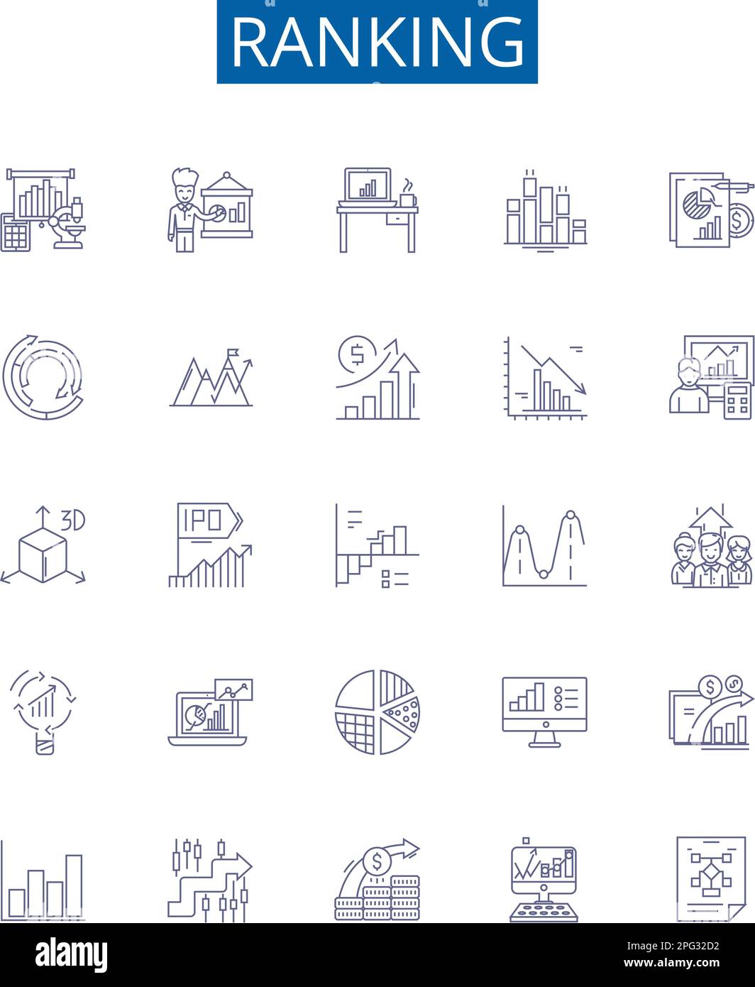 Ranking line icons signs set. Design collection of Ranking, Rank, Place ...