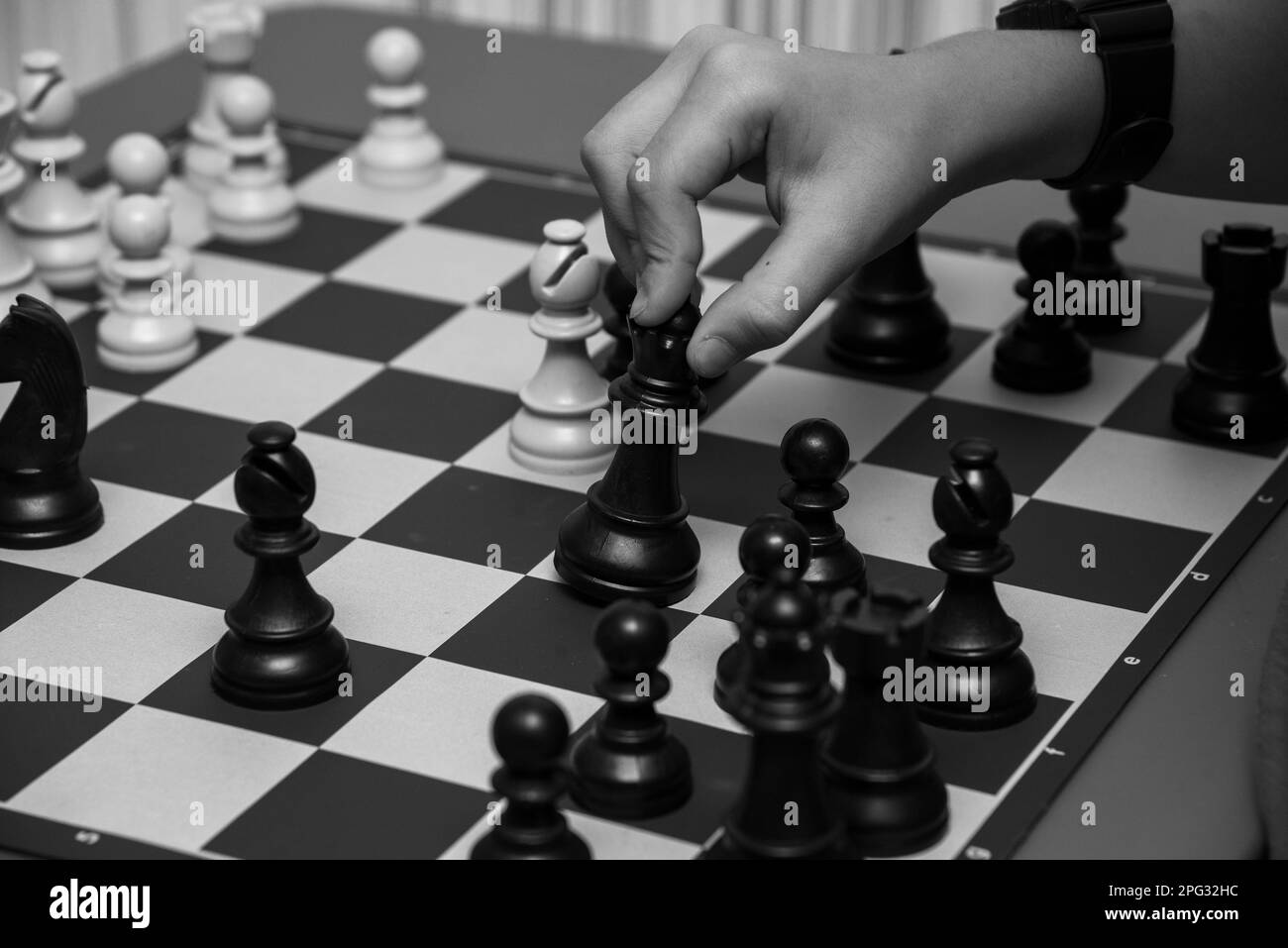 Kids chess competition Black and White Stock Photos & Images - Alamy