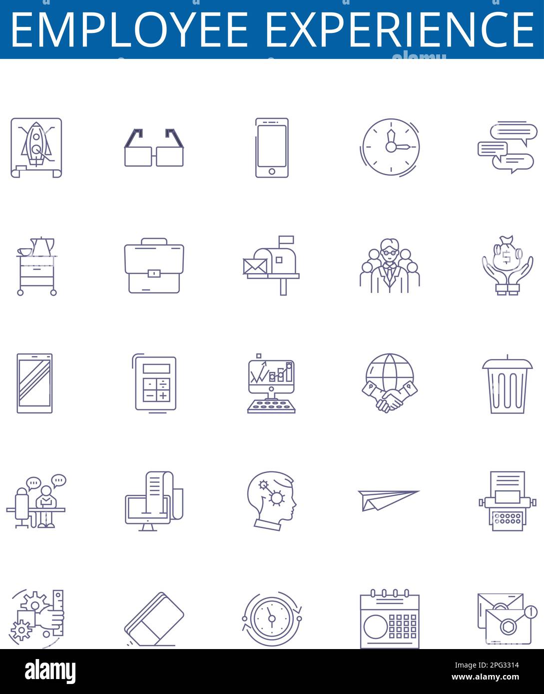 Employee experience line icons signs set. Design collection of Employee ... Employee experience line icons signs set. Design collection of Employee ...