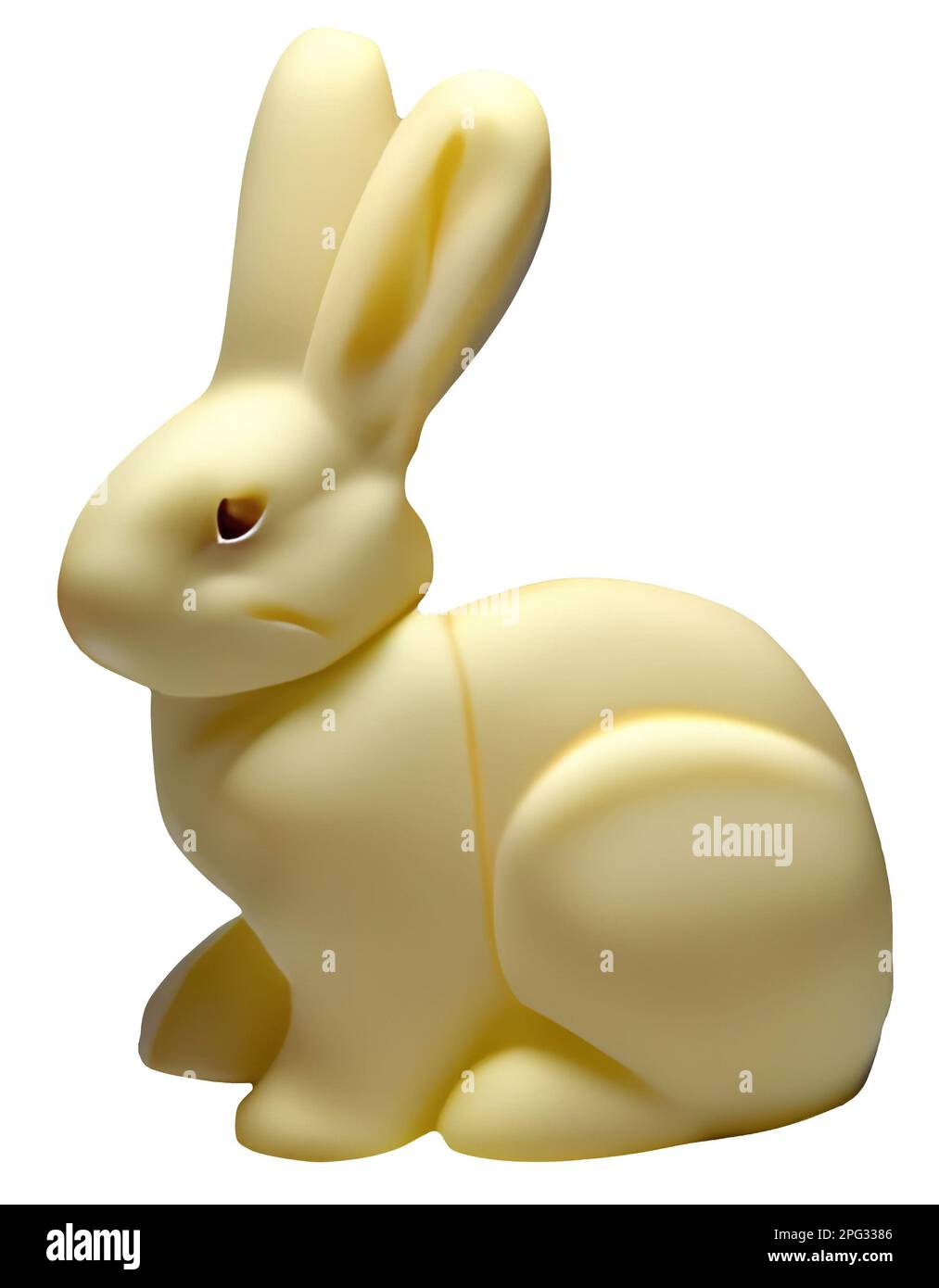 A molded vertical white chocolate cute Easter bunny rabbit Stock Photo ...
