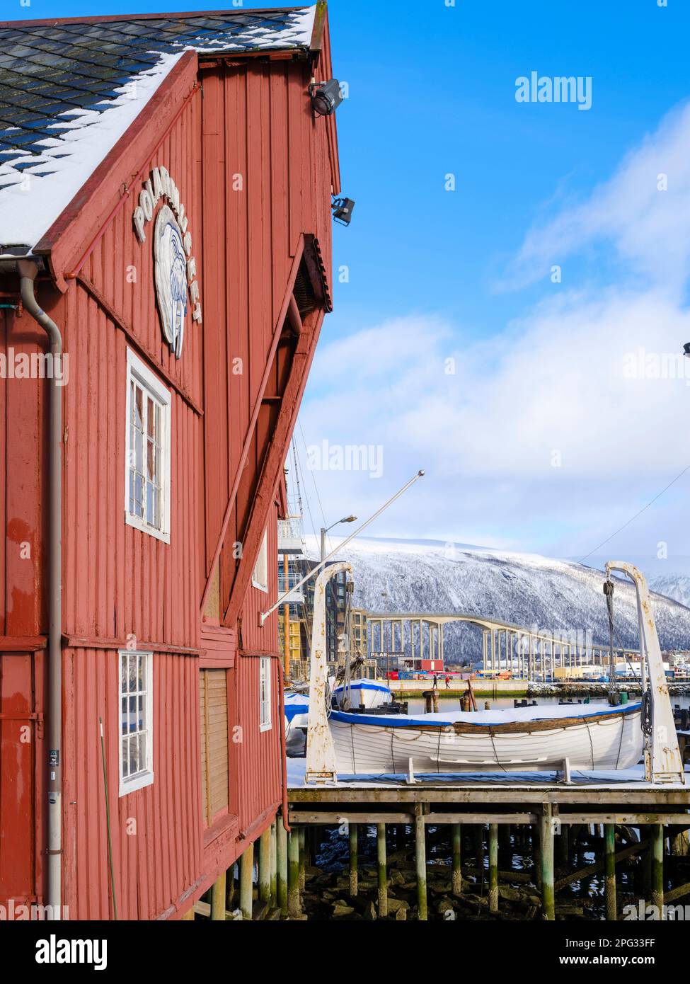 The arctic museum (Polarmuseet). Tromso or Tromsoe during winter in the ...