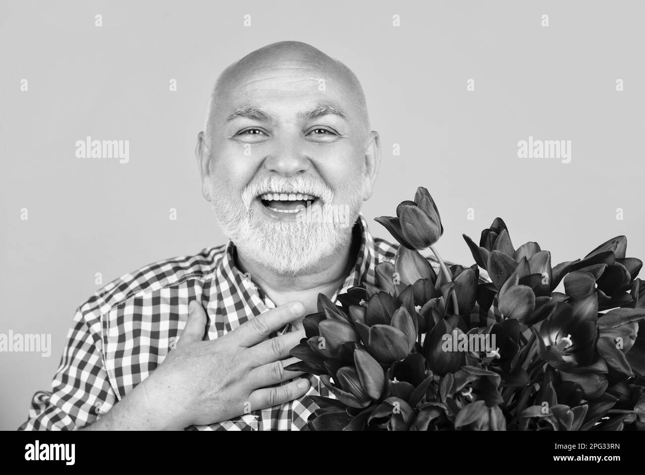 Old man gardener Black and White Stock Photos & Images - Alamy