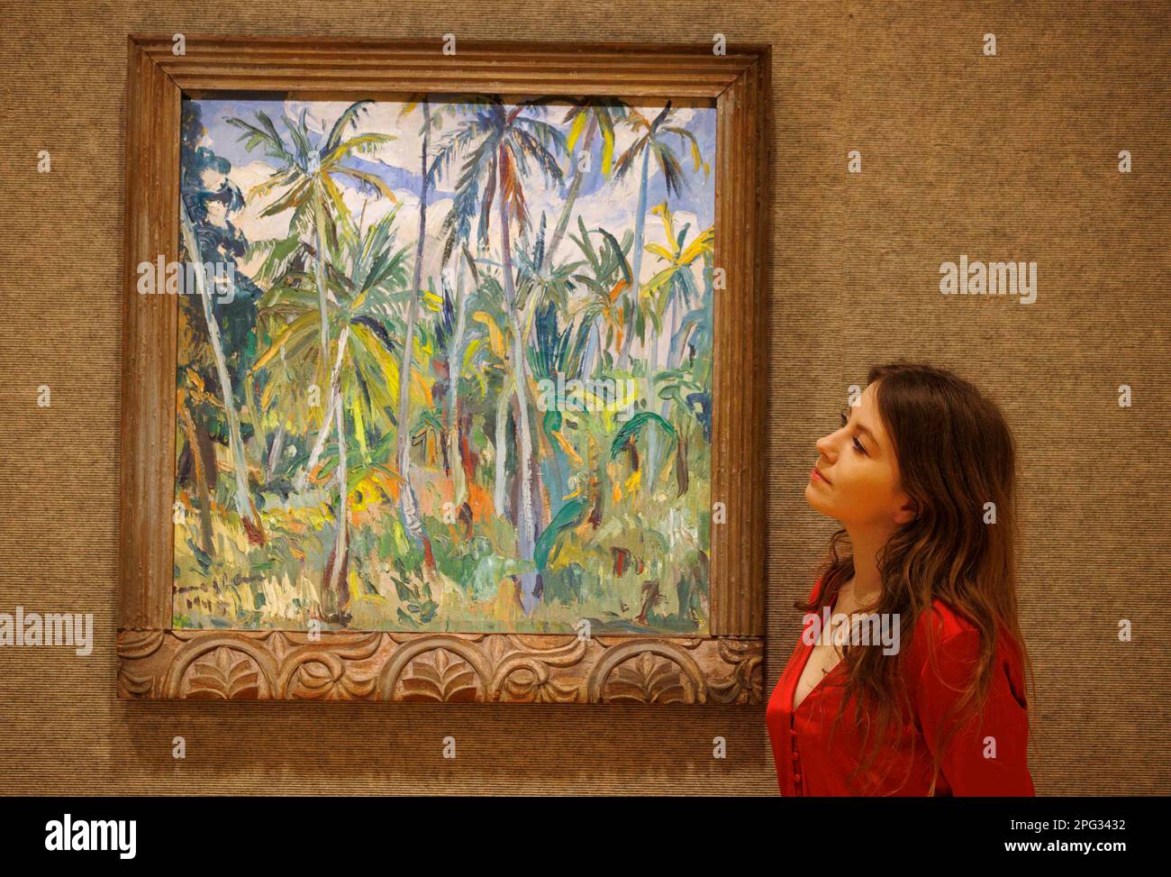 London, UK. 20th Mar, 2023. Irma Stern, 'Palm Trees', Zanzibar, est £ ...