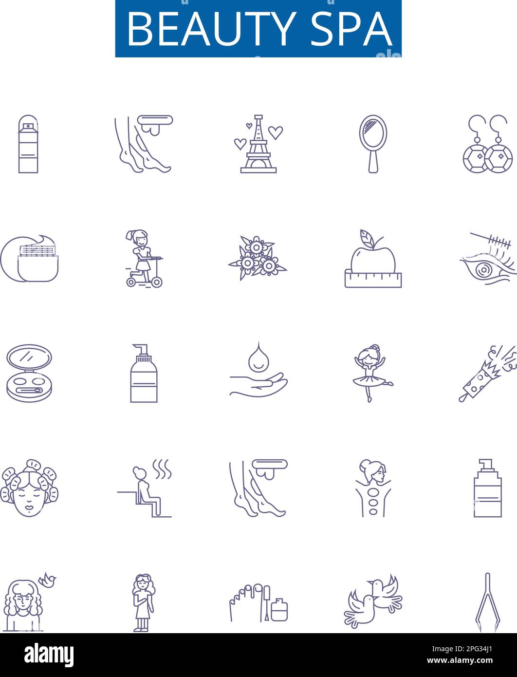 Beauty spa line icons signs set. Design collection of Beauty, Spa ...