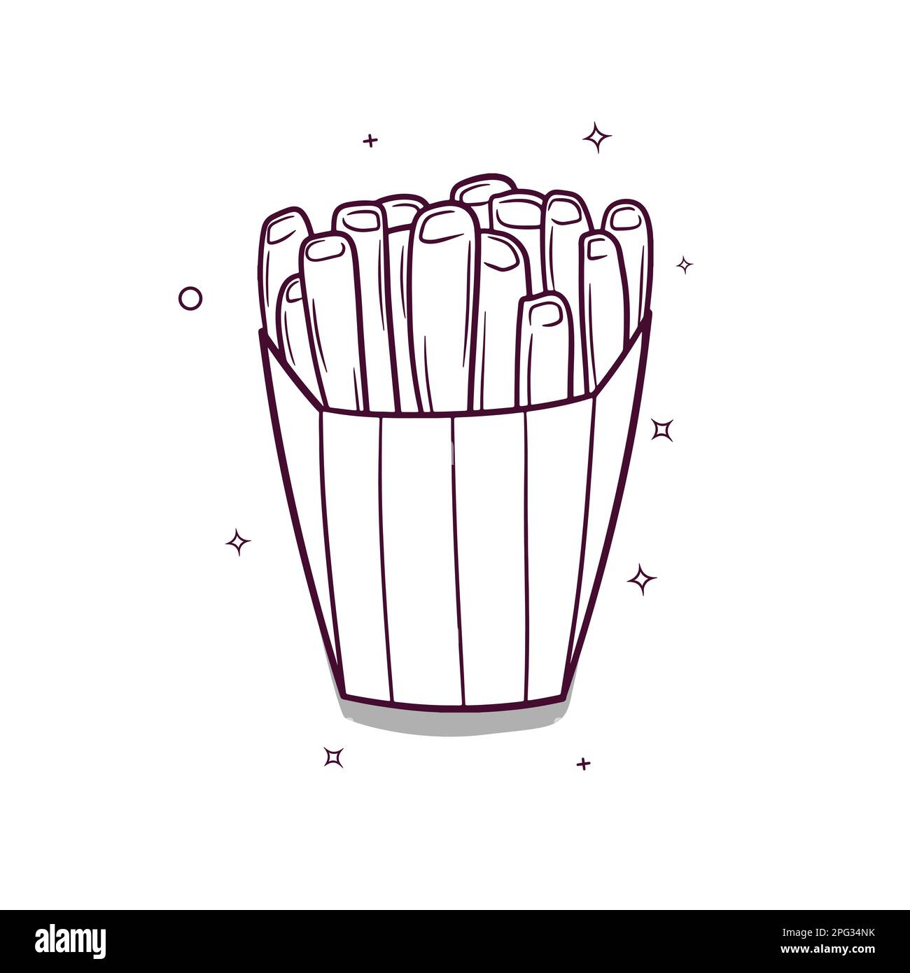 hand drawn french fries vector illustration Stock Vector Image & Art ...