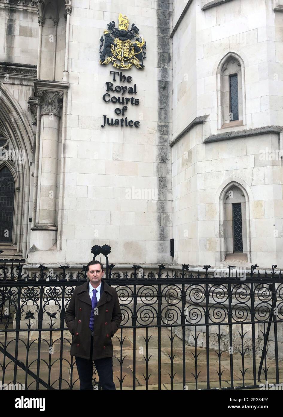Daniel Collins outside the the Royal Courts of justice in central ...