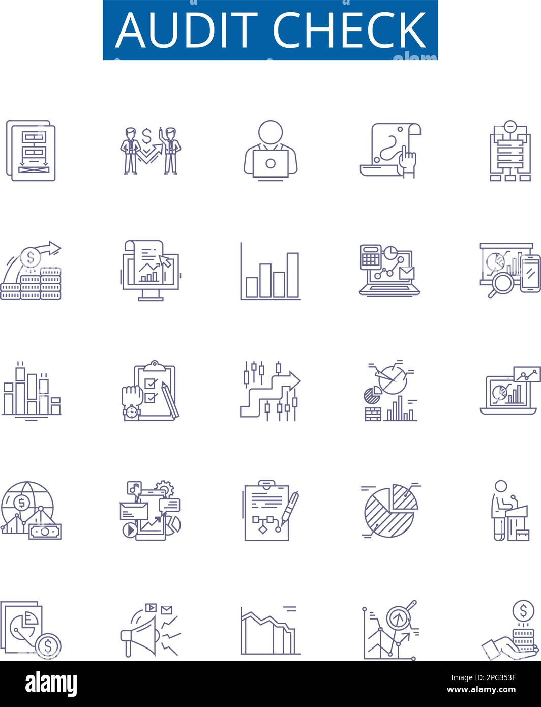 Audit Check Line Icons Signs Set Design Collection Of Inspection