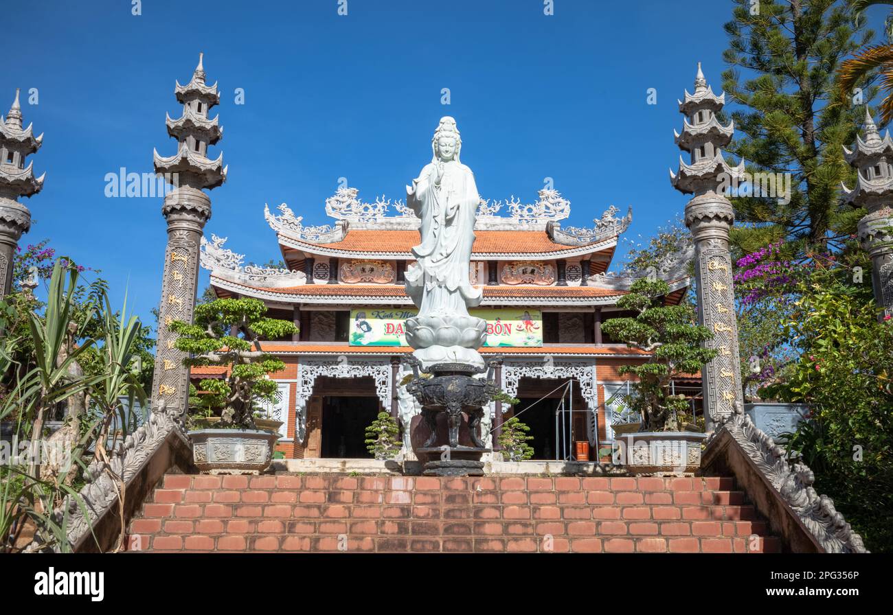 The Newly Built Buddhist Chua Van Duc Or Van Duc Pagoda Near Dalat In Central Vietnam Stock