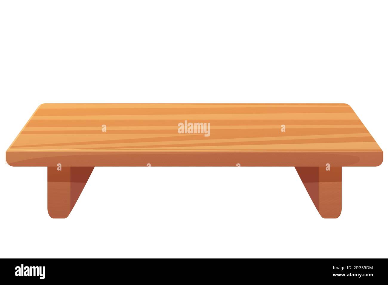 Wooden table traditional japan tray empty furniture in cartoon style ...