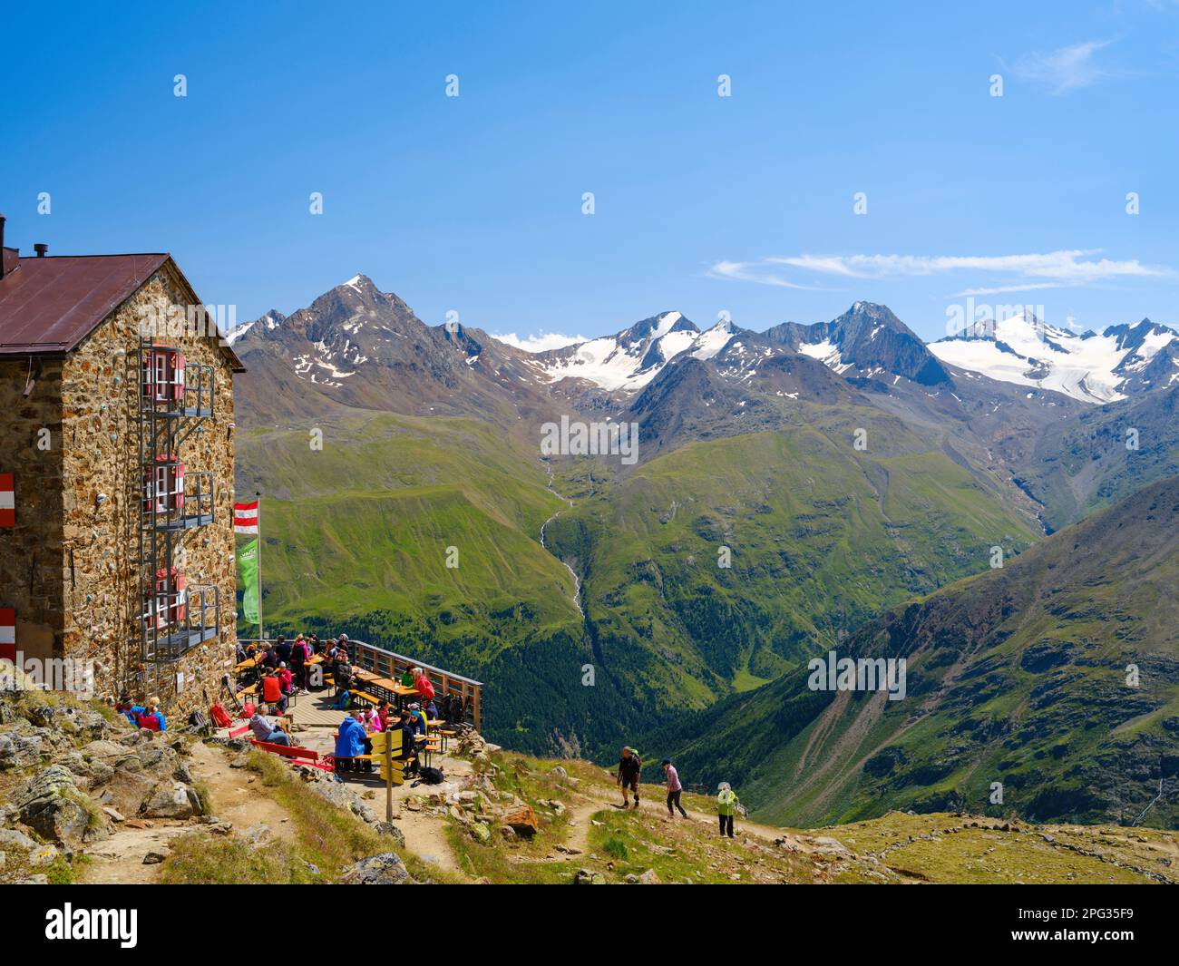 Mountain Hut Breslauer Huette near Vent in the Oetztal Alps in the ...