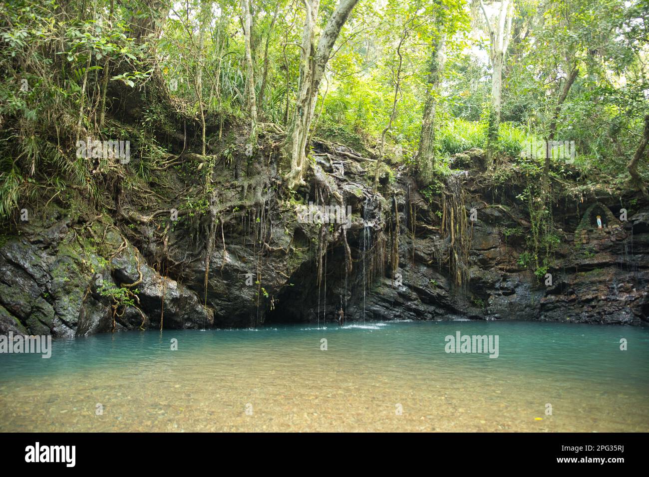 Idyllic, natural water basin in Coron in the Philippines surrounded by ...