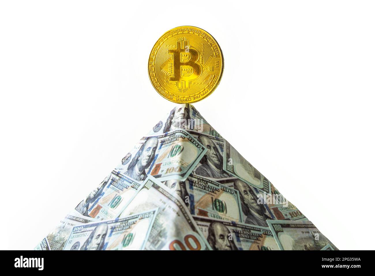 a pyramid scheme isolated on a white background. The concept of ...