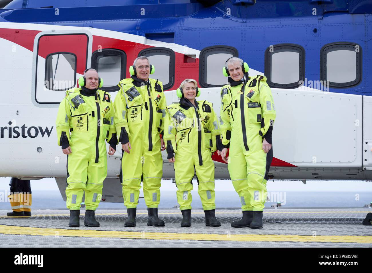 Trollfield 20230317.Prime Minister Jonas Gahr Stoere (from right to ...
