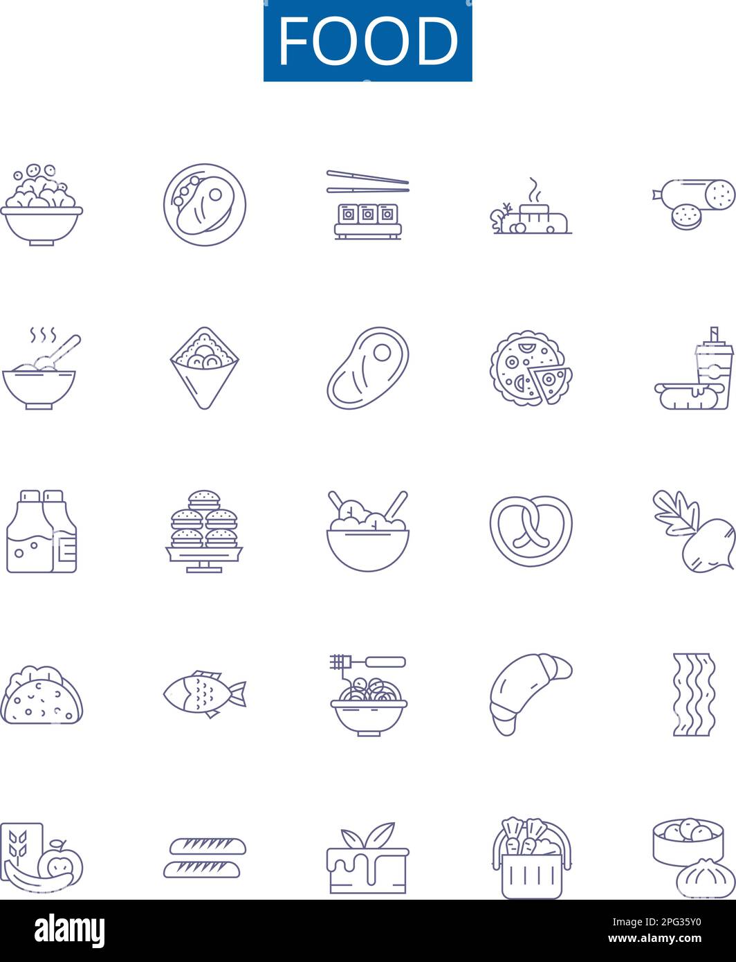 Food line icons signs set. Design collection of Cuisine, Diet, Recipes, Eating, Nourishment ...