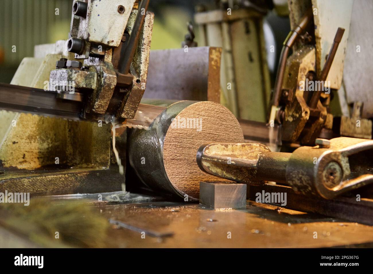 cutting of a cast iron cylinder for the production of wheels of cooling ...