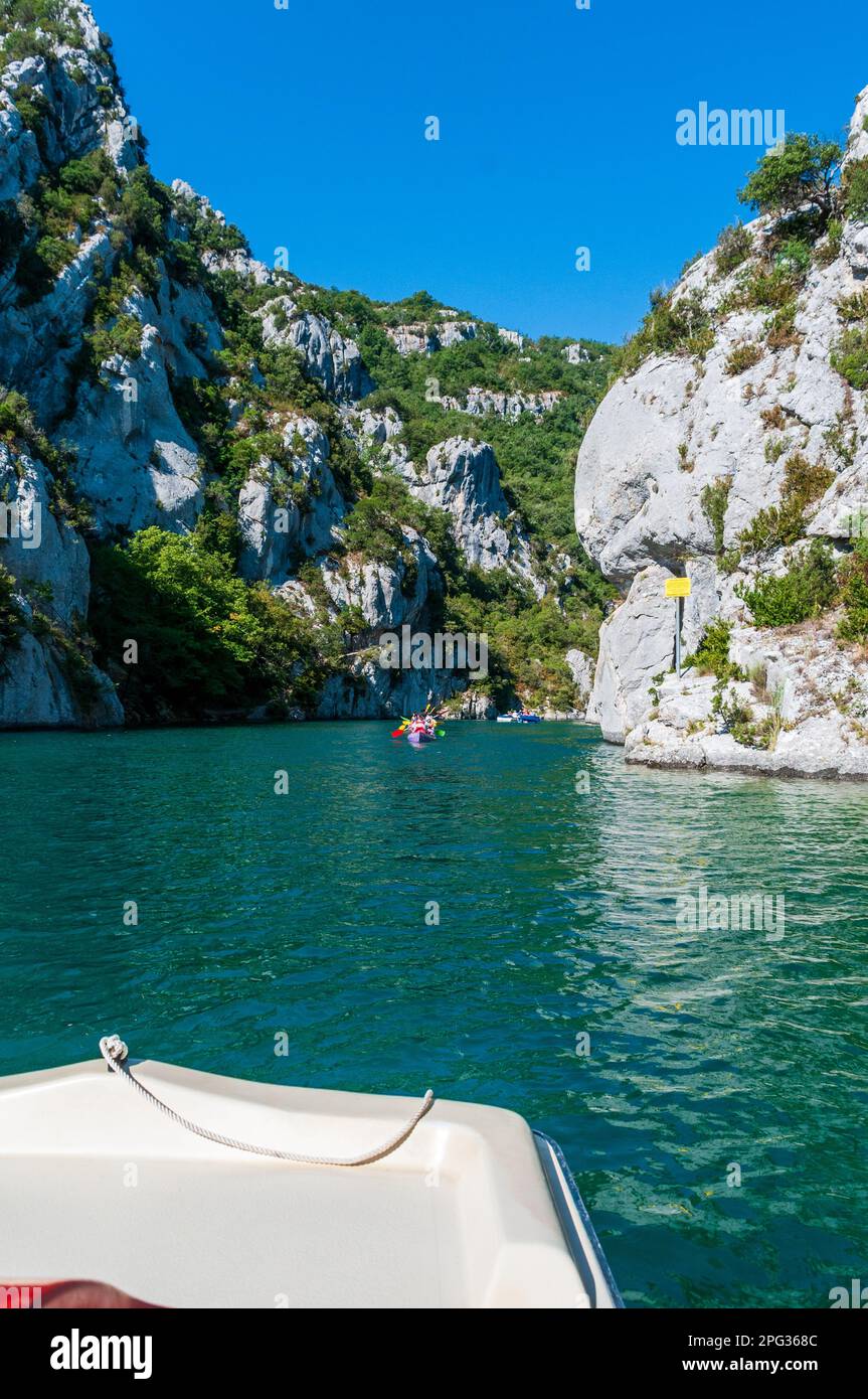 Exterior shot of the Gorges du Verdon, in the French Provence, on a ...