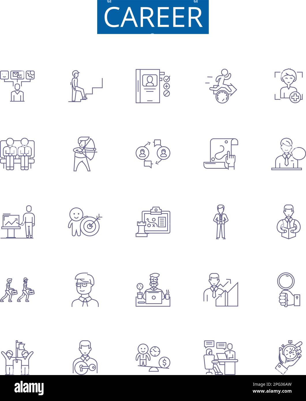 Career line icons signs set. Design collection of Employment, Job ...