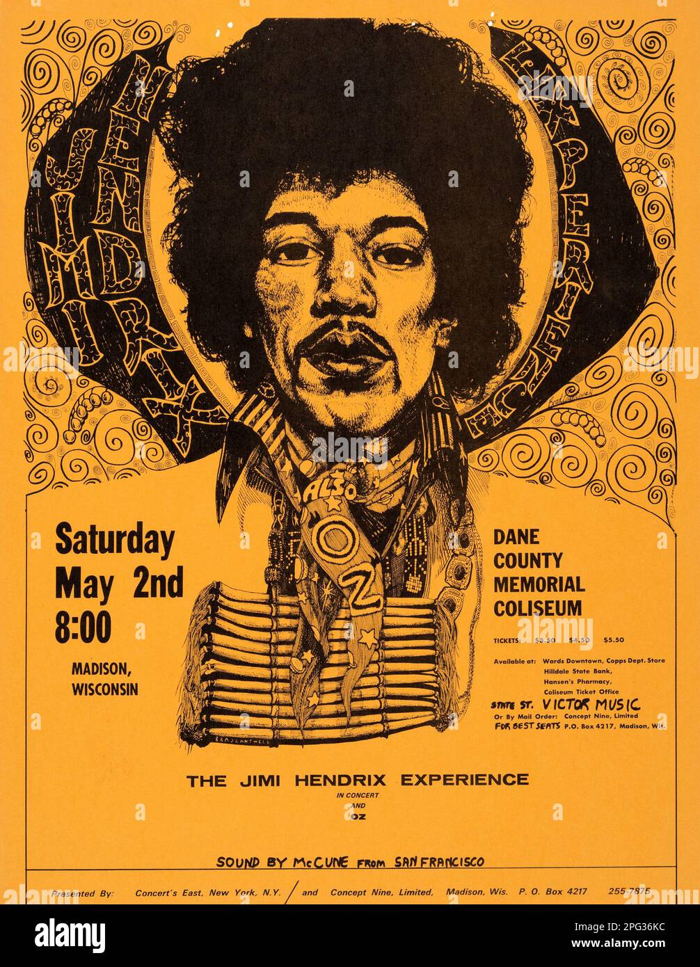 Jimi Hendrix Experience 1970 Madison, Wisconsin, Dane County Memorial ...