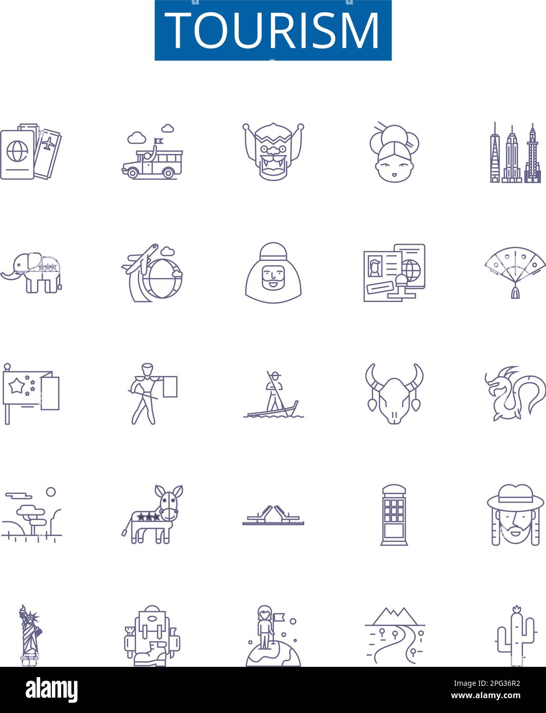 Tourism line icons signs set. Design collection of Travel, Sightseeing ...