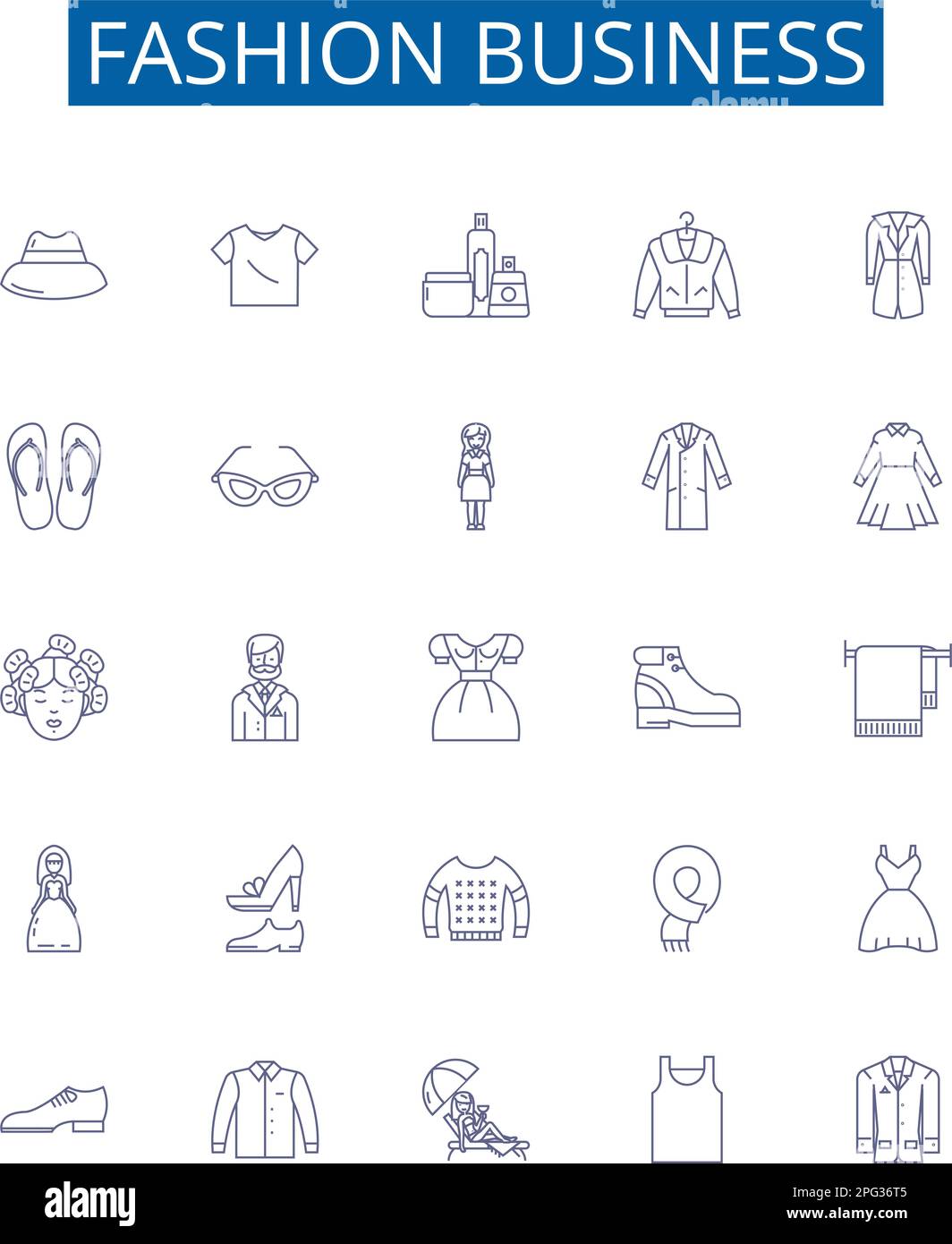 Fashion business line icons signs set. Design collection of Style ...