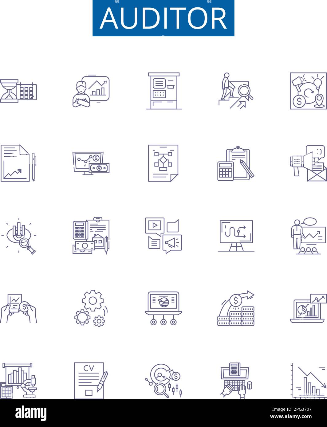 Auditor line icons signs set. Design collection of Auditor, Assessor ...