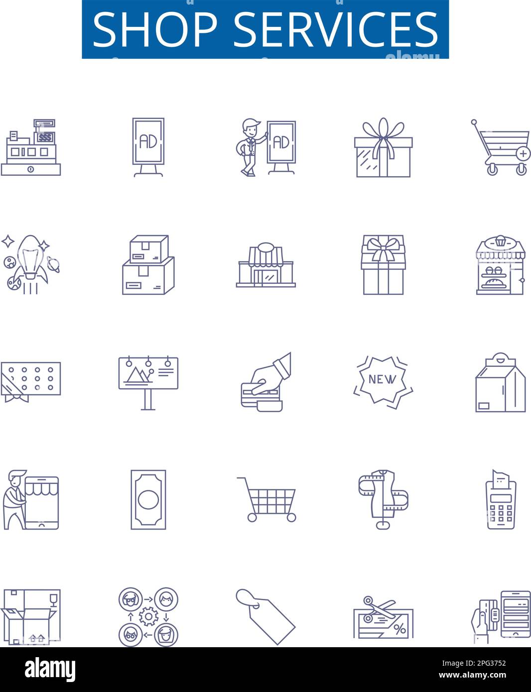 Shop services line icons signs set. Design collection of Retail ...