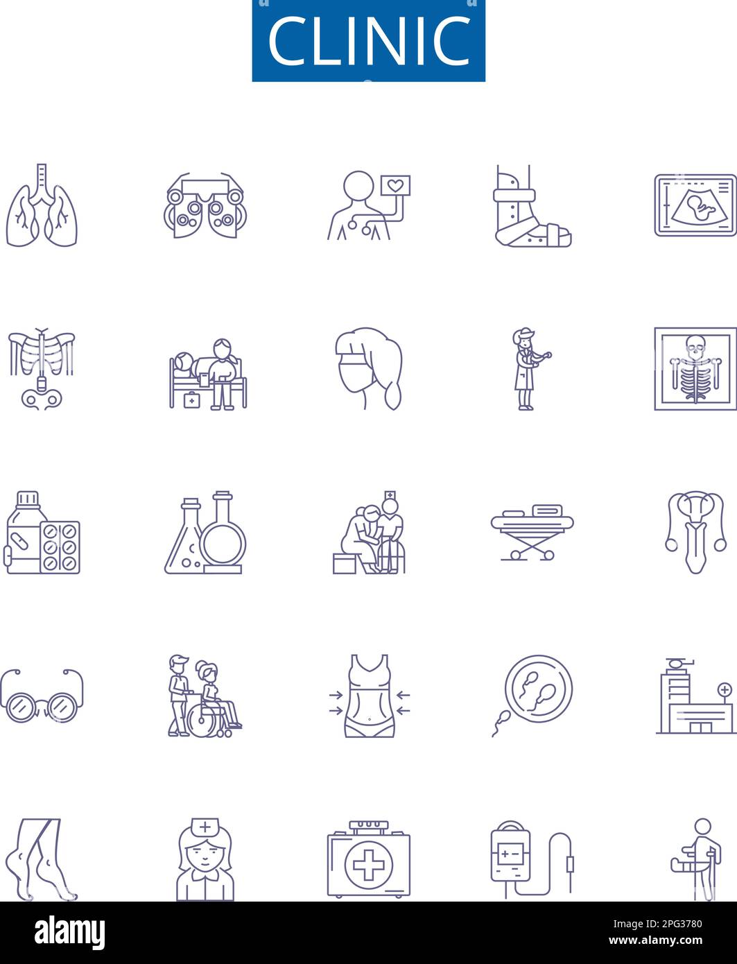 Clinic line icons signs set. Design collection of clinic, health ...