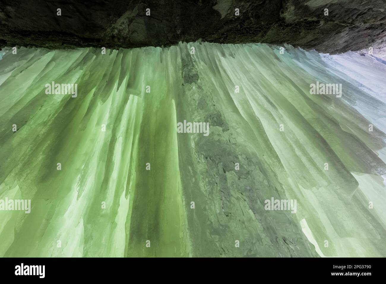 The spectacular curtain-like ice formations of Eben Ice Caves, Rock ...