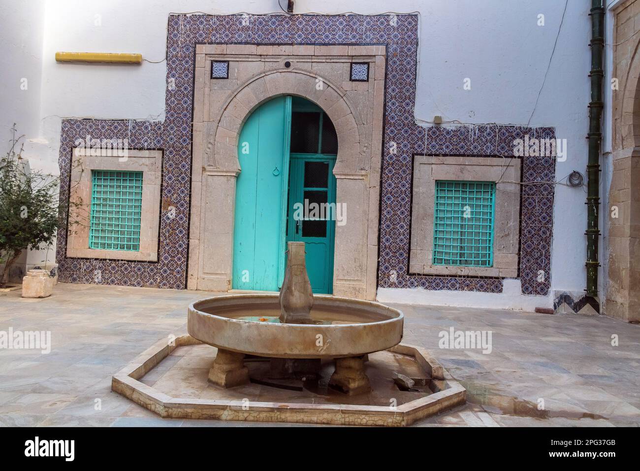 A Beautiful Arabesque Door with Two Windows from an Ancient Arabesque ...