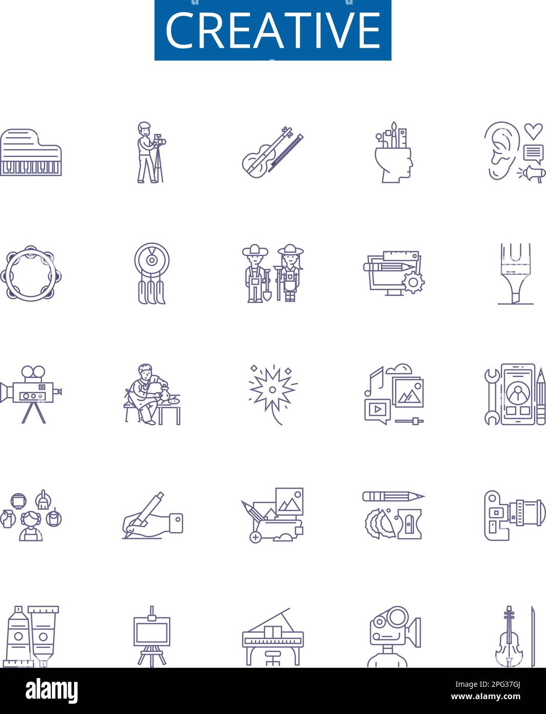 Creative line icons signs set. Design collection of Innovative ...