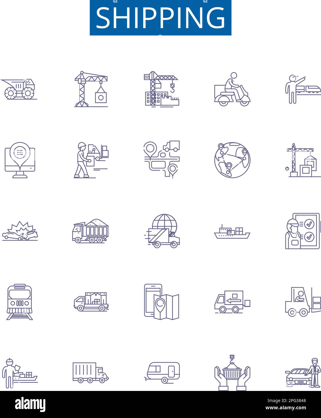 Shipping line icons signs set. Design collection of Dispatch, Delivery, Logistics, Freight ...