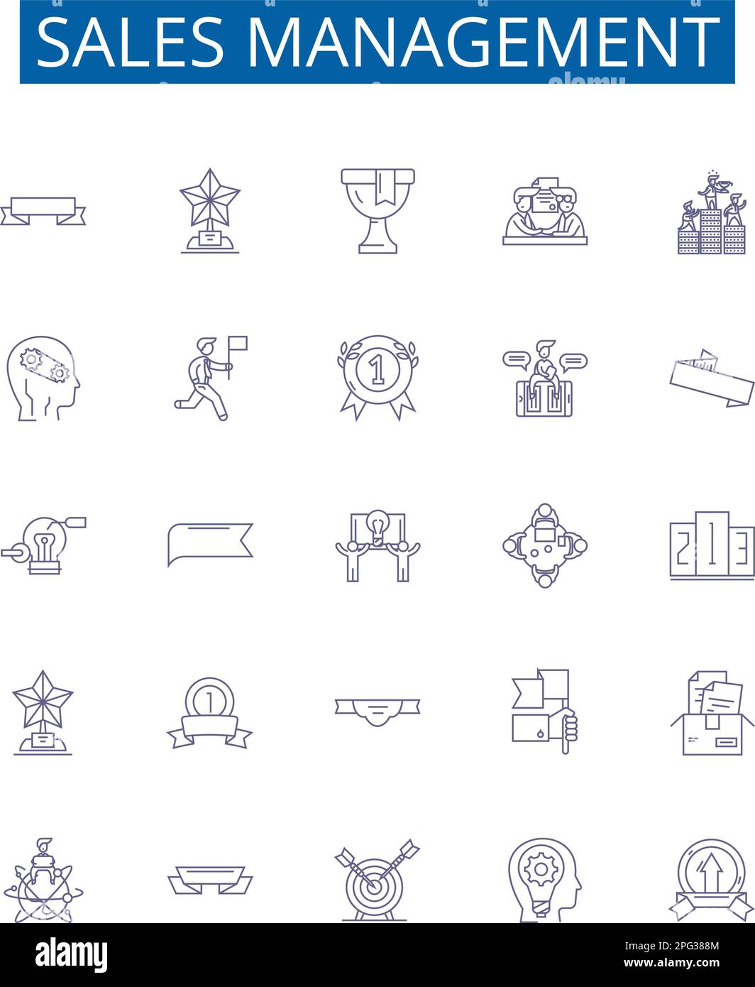 Sales management line icons signs set. Design collection of Marketing ...