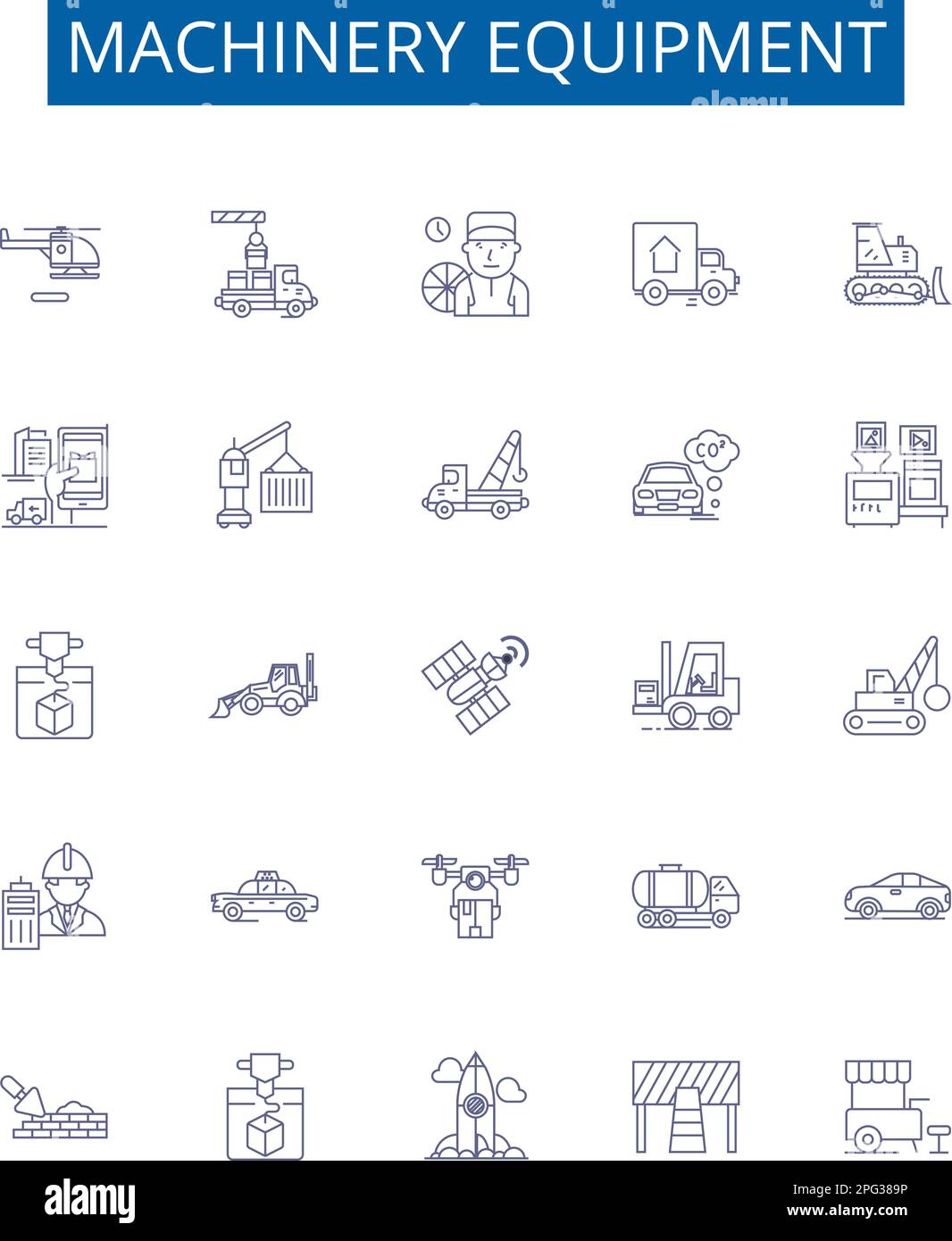 Machinery equipment line icons signs set. Design collection of ...
