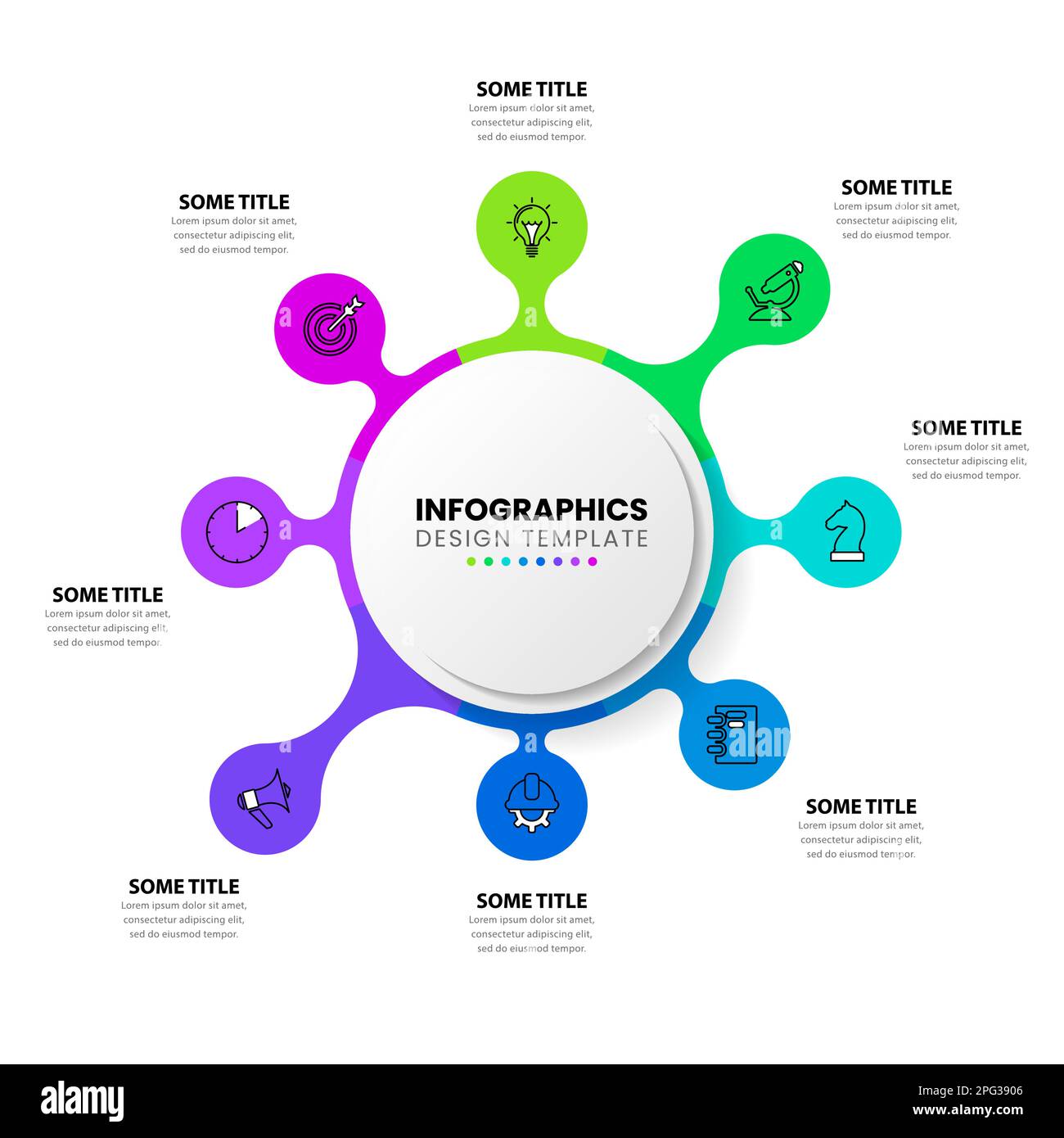 8 part circle infographic hi-res stock photography and images - Alamy