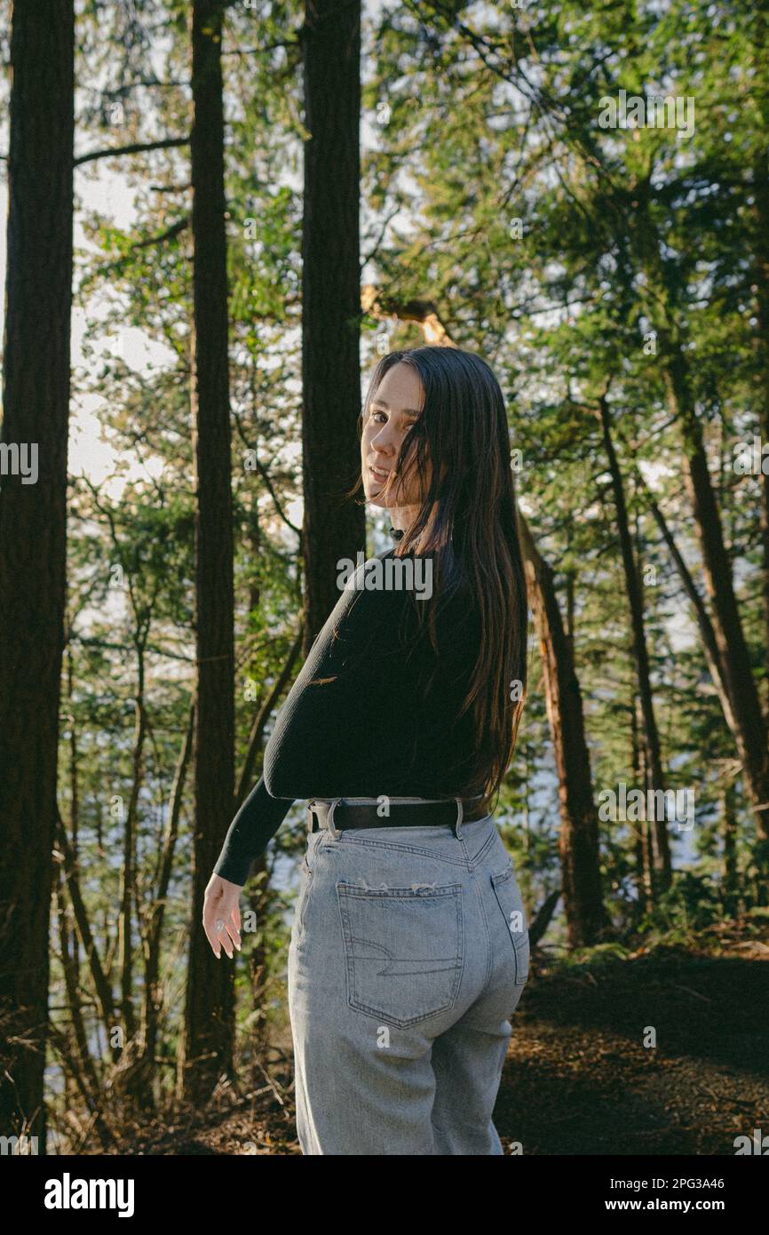 Model cast against nature in Seattle Stock Photo - Alamy