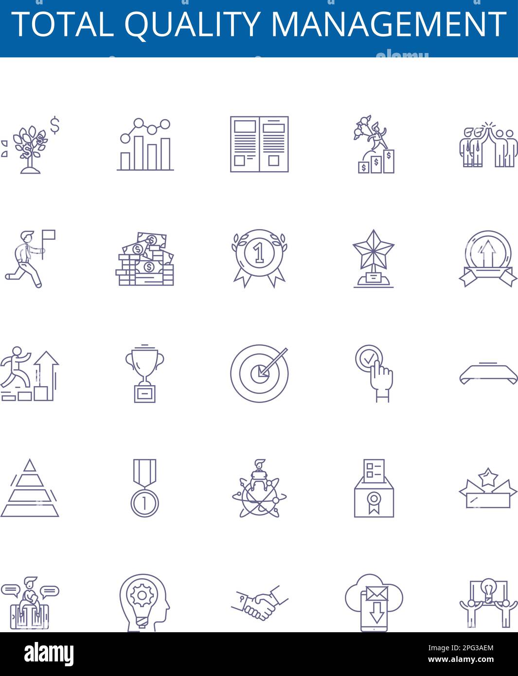 Total quality management line icons signs set. Design collection of ... Total quality management line icons signs set. Design collection of ...