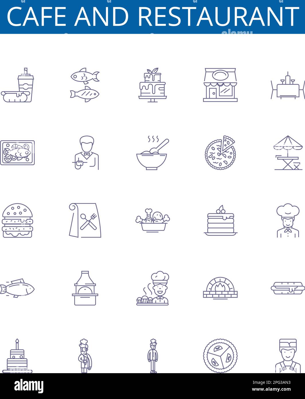 Cafe And Restaurant Line Icons Signs Set Design Collection Of Cafe Restaurant Cuisine Menu