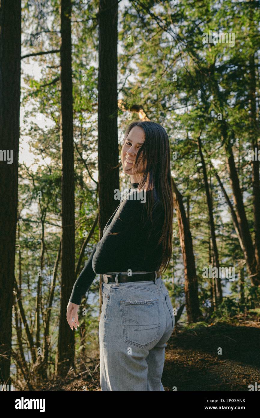 Model cast against nature in Seattle Stock Photo - Alamy