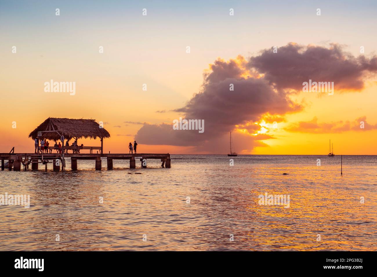 Pigeon Point at sunset, Tobago,Republic of Trinidad and Tobago ...