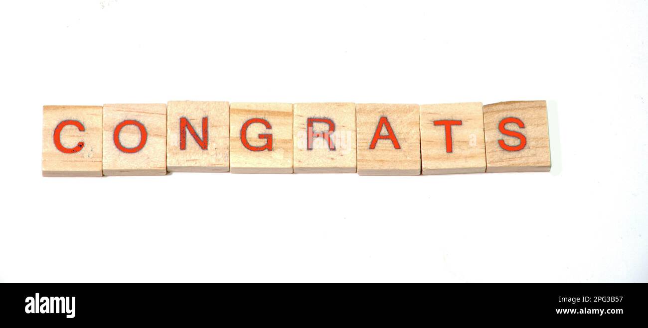Word congratulations hi-res stock photography and images - Alamy