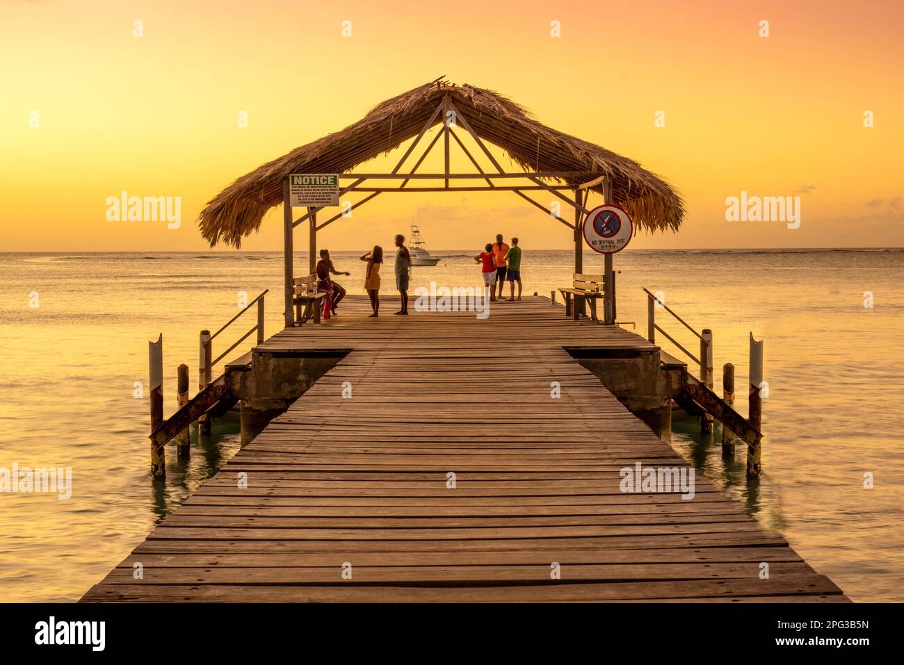 Pigeon Point at sunset, Tobago,Republic of Trinidad and Tobago ...