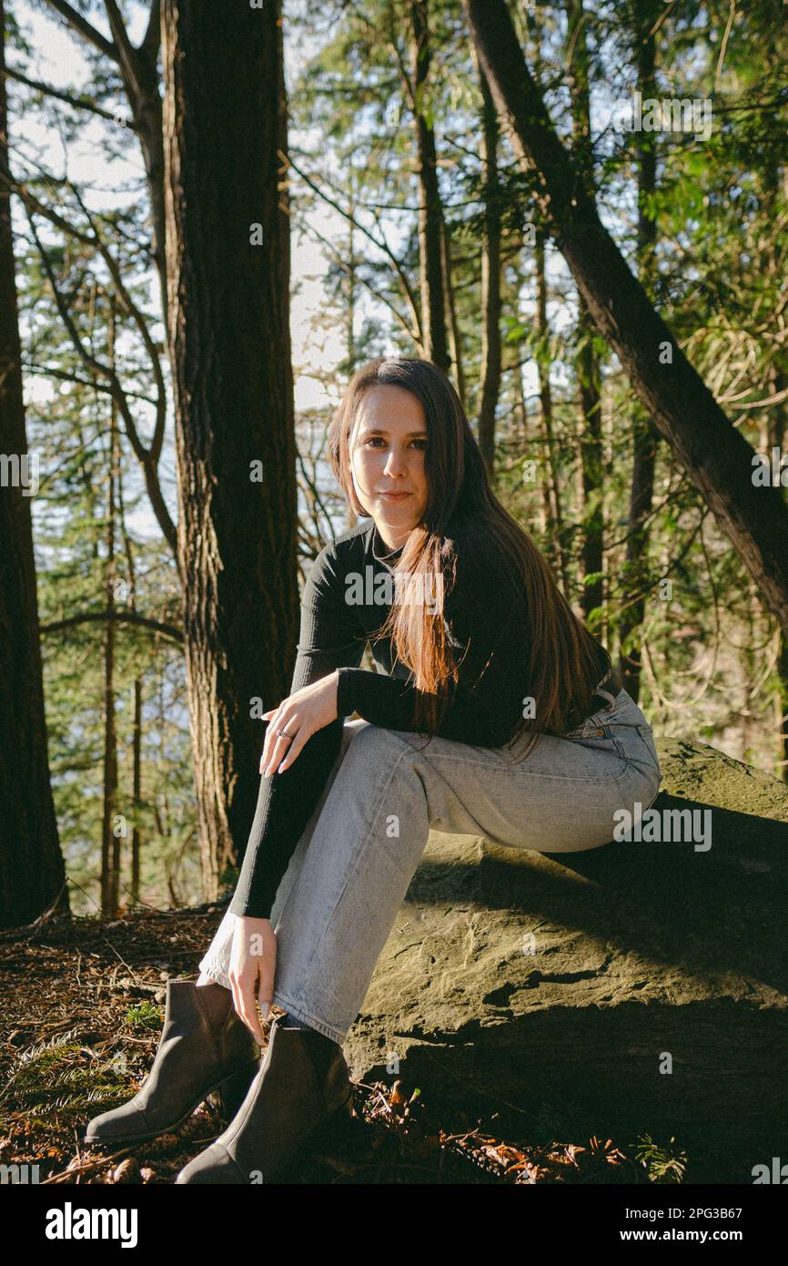 Model cast against nature in Seattle Stock Photo - Alamy