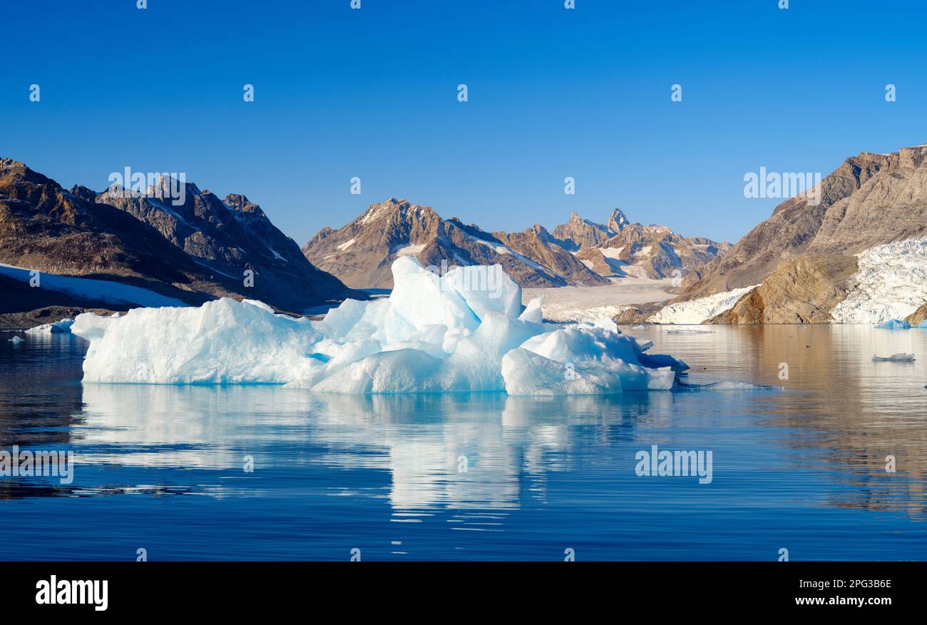 Karale glacier in the Sermiligaaq Fjord. Ammassalik region in the north east of Greenland. North ...