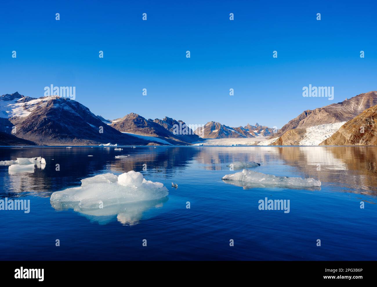 Karale glacier in the Sermiligaaq Fjord. Ammassalik region in the north ...