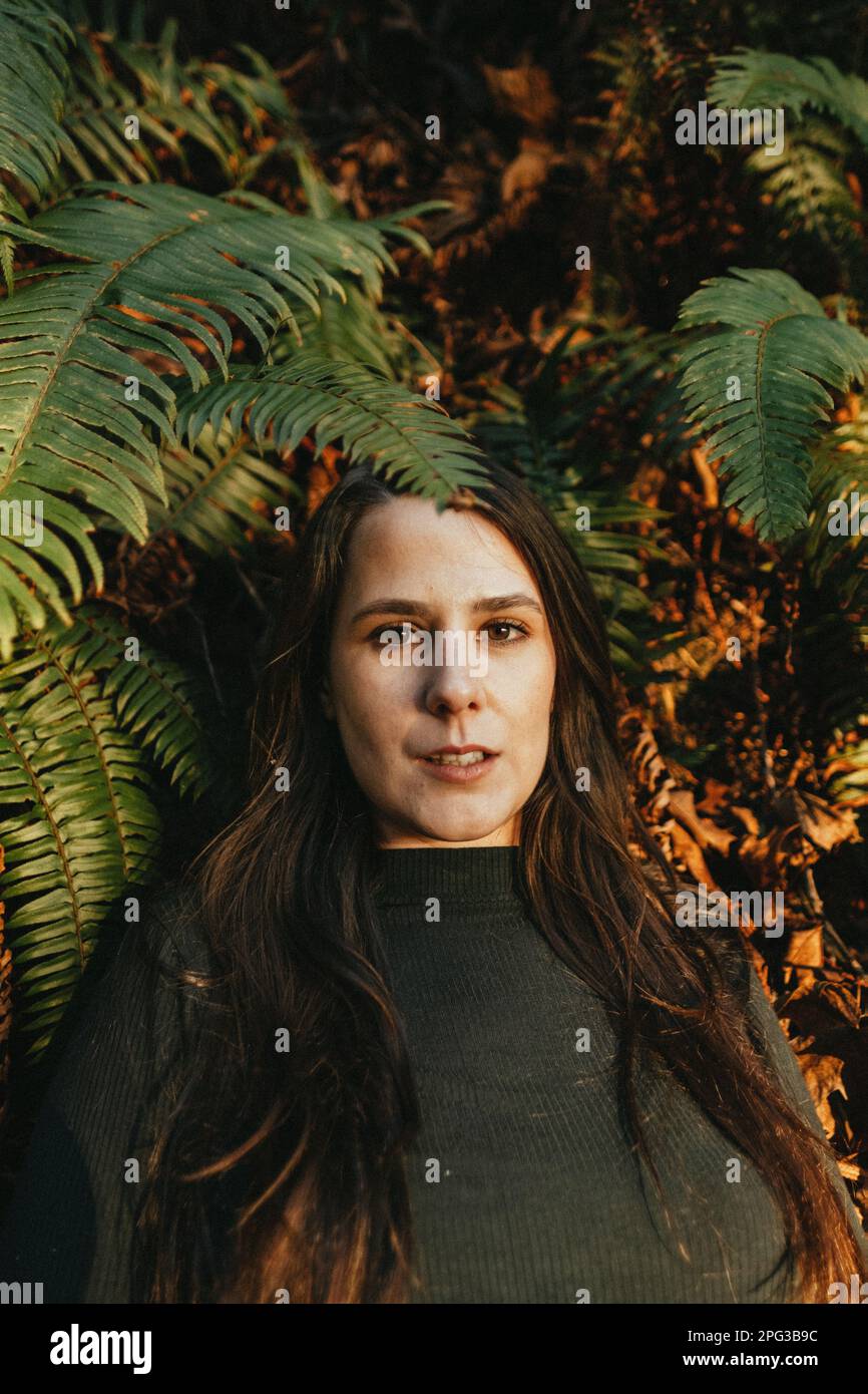 Model cast against nature in Seattle Stock Photo - Alamy