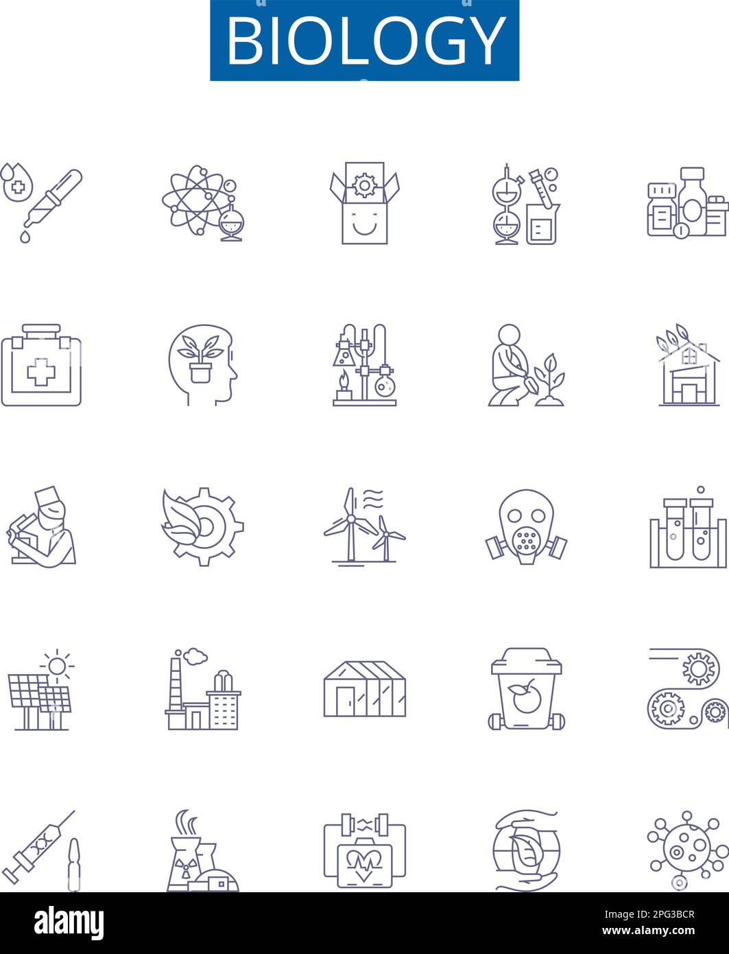 Biology line icons signs set. Design collection of Organism, Cell ...