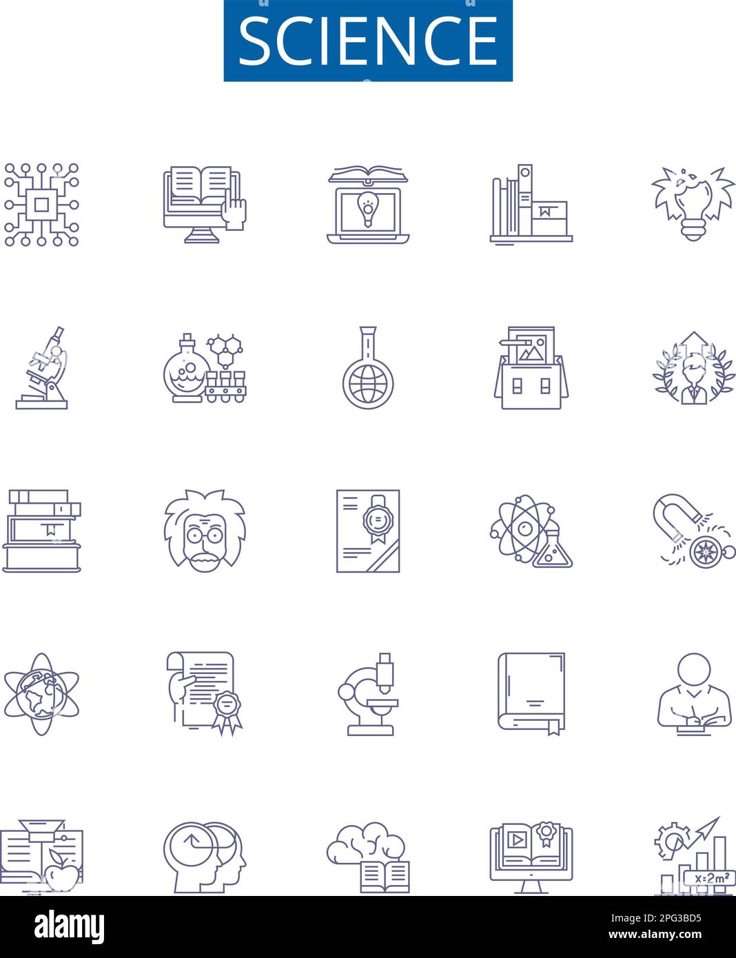 Science line icons signs set. Design collection of Science, Research ...