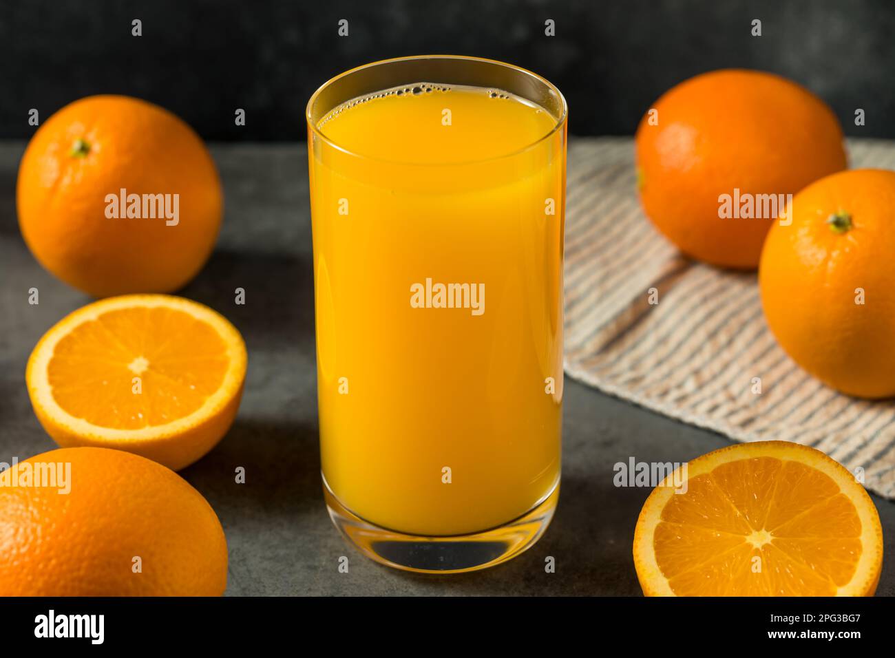 Organic Fresh Squeeze Orange Juice in a Glass Stock Photo - Alamy