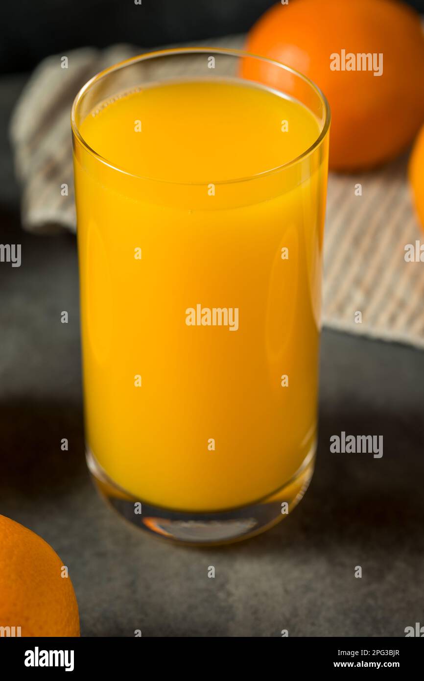 Organic Fresh Squeeze Orange Juice in a Glass Stock Photo - Alamy