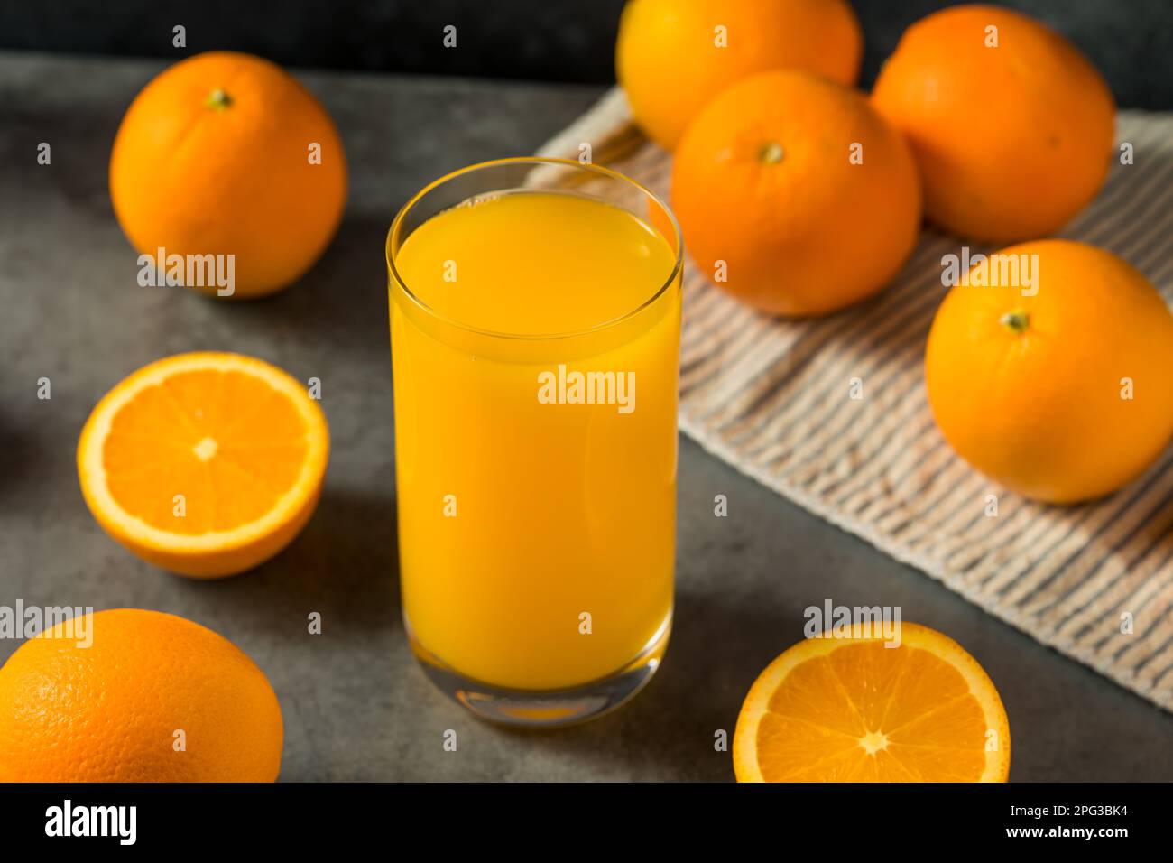Organic Fresh Squeeze Orange Juice in a Glass Stock Photo - Alamy